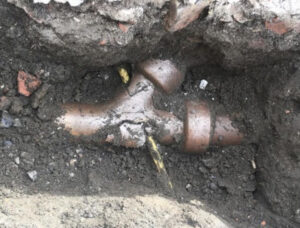 When we found a gas pipe through a drain pipe